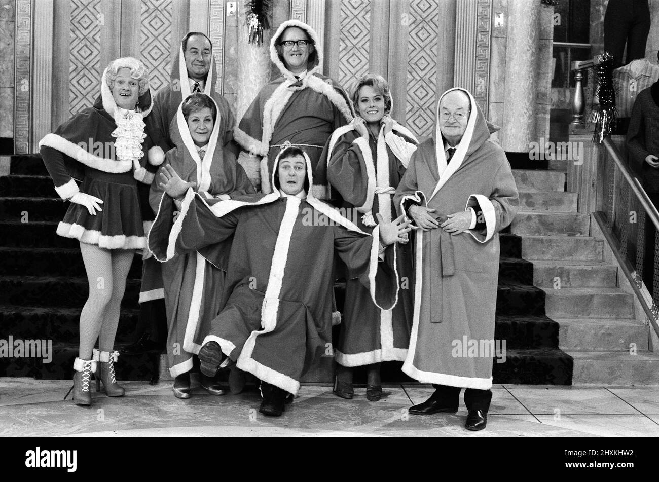The cast of 'Are You Being Served?' pictured during the shooting of ...
