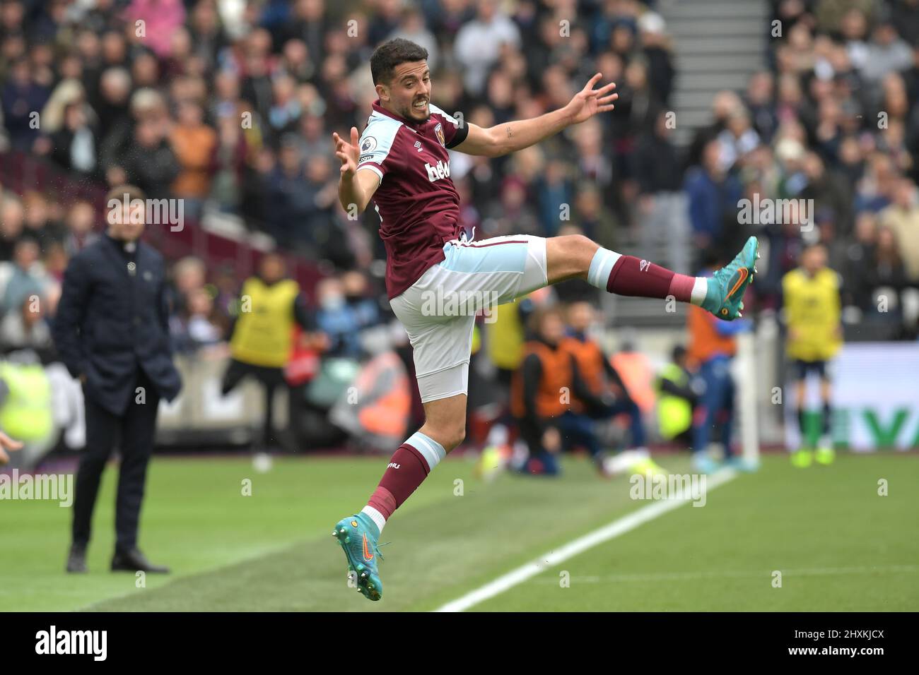 London, UK. 13th Mar, 2022. Pablo Fornals of West Ham Utd during the ...