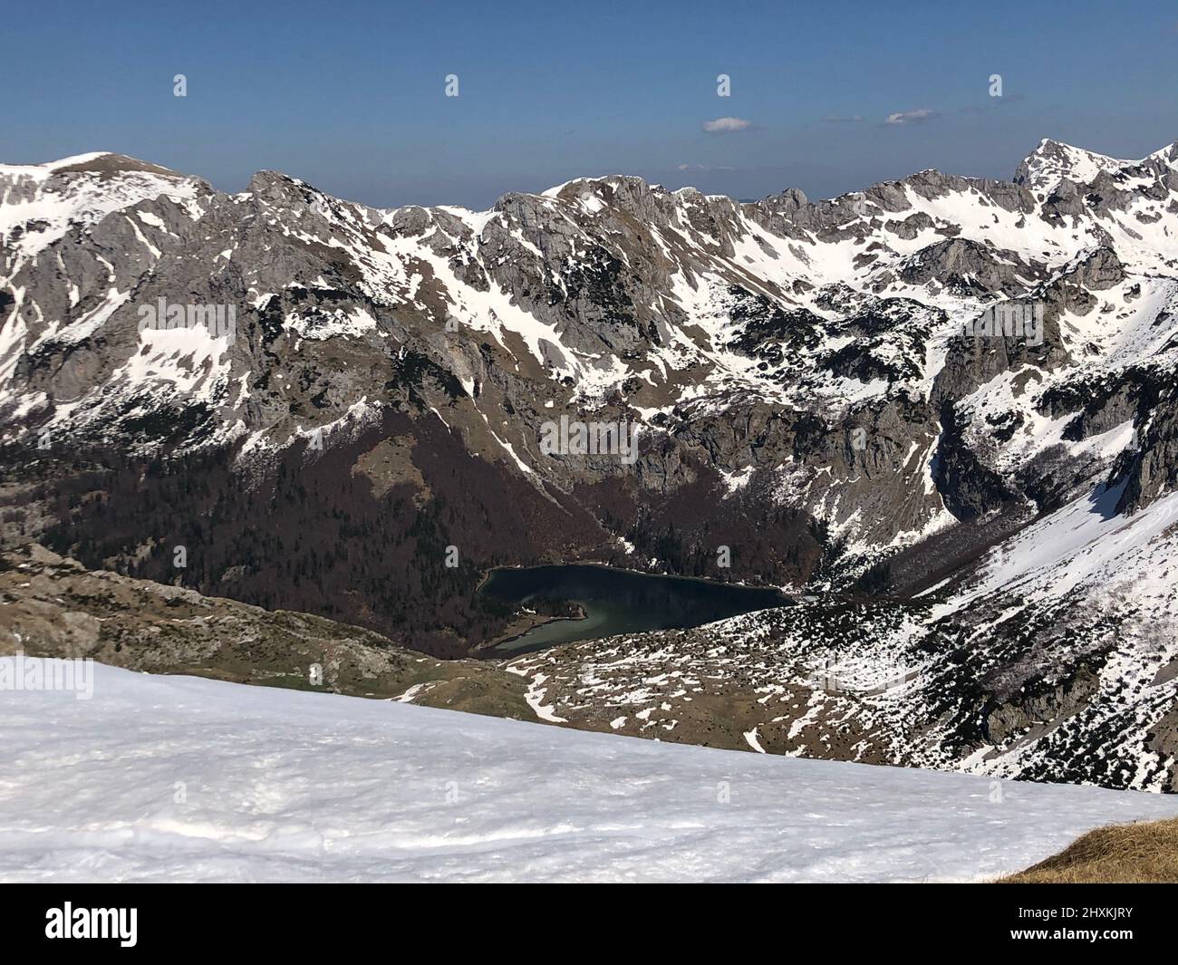 Winter hiking on Volujak mountain, Badnjine peak, Bosnia Stock Photo ...