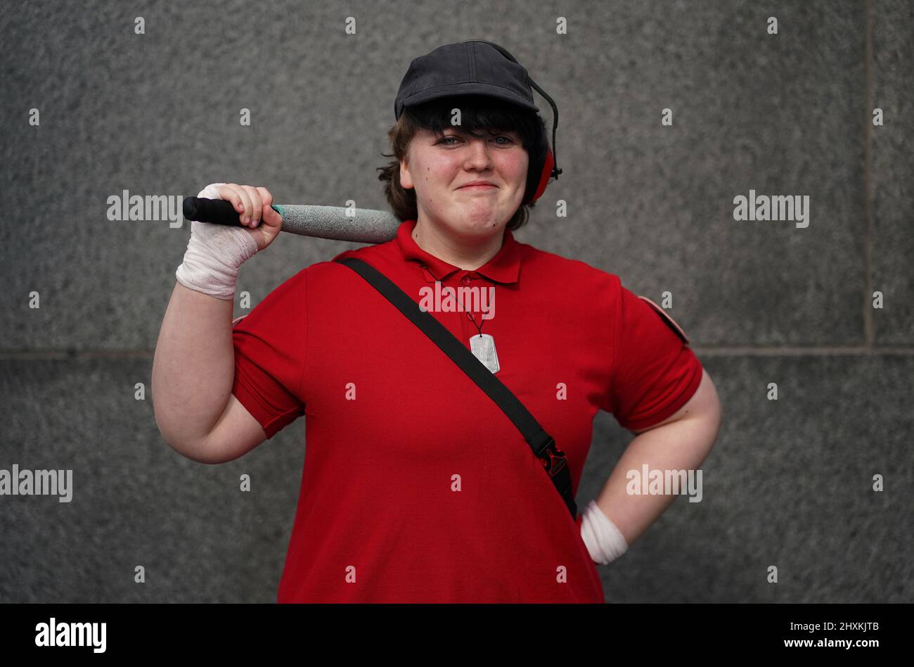 Cosplayer Elliott Harford as 'Scout' from computer game 'Team Fortress ...