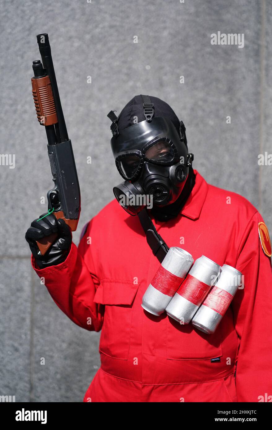 Cosplayer Alice Harford as 'Pyro' from computer game 'Team Fortress 2 ...