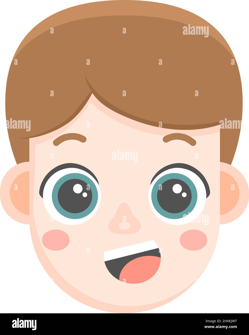 Vector illustration with face of a boy Stock Vector Image & Art - Alamy