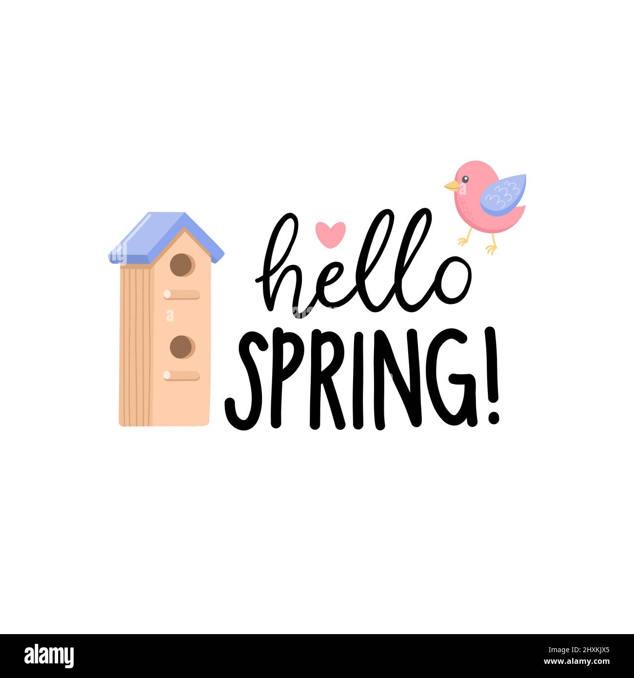 Hello spring banner lettering Cut Out Stock Images & Pictures - Alamy