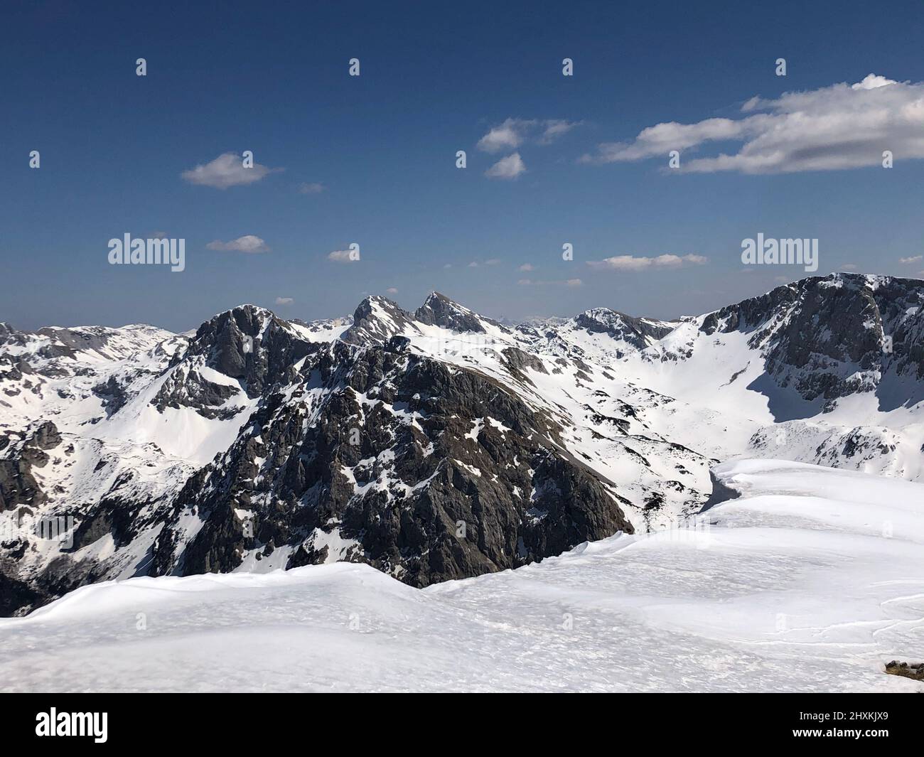 Winter hiking on Volujak mountain, Badnjine peak, Bosnia Stock Photo ...