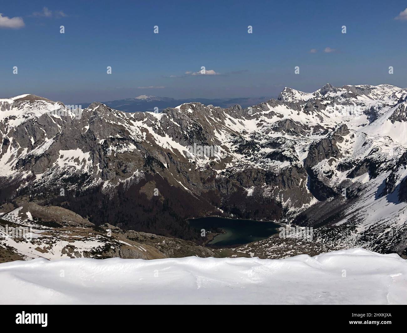 Winter hiking on Volujak mountain, Badnjine peak, Bosnia Stock Photo ...