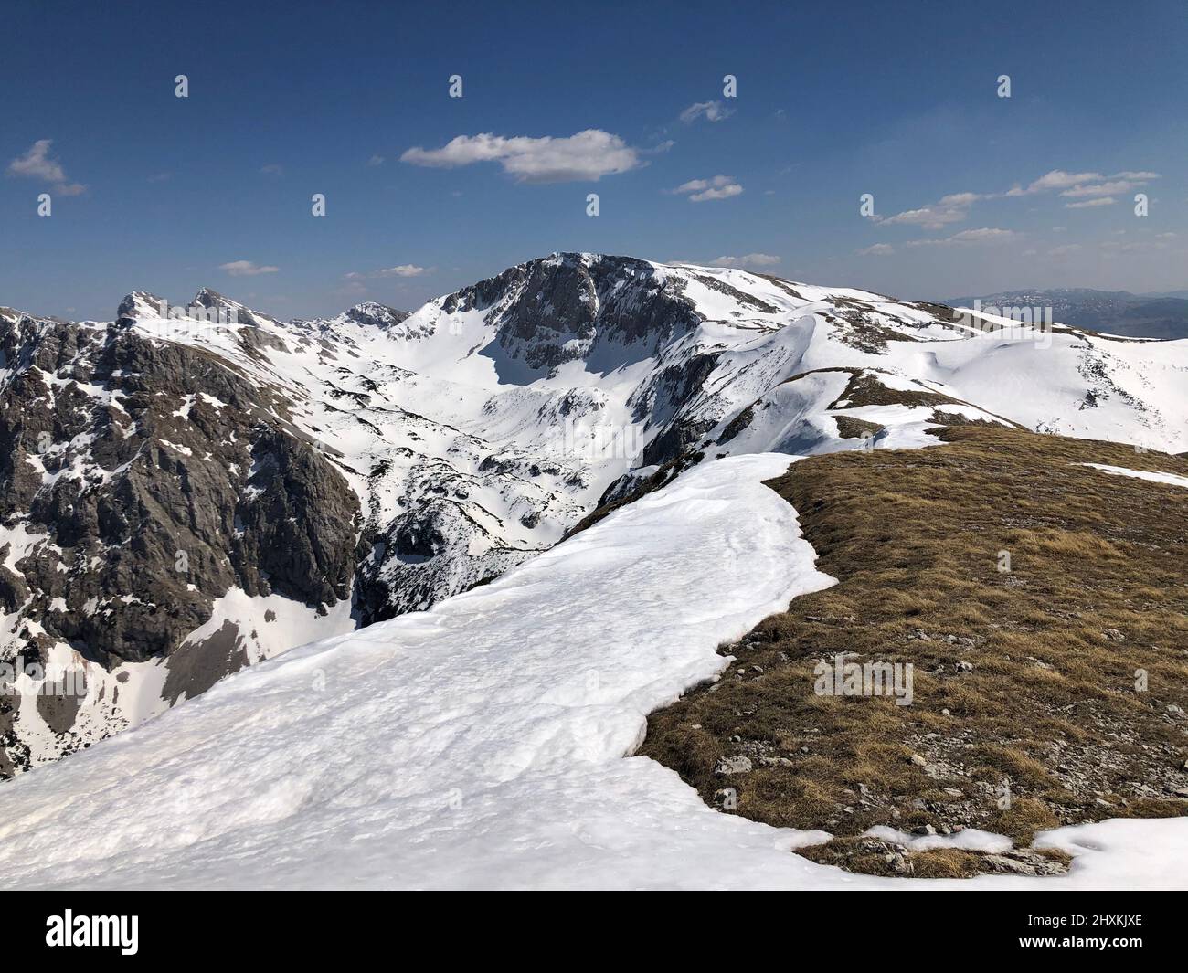 Winter hiking on Volujak mountain, Badnjine peak, Bosnia Stock Photo ...