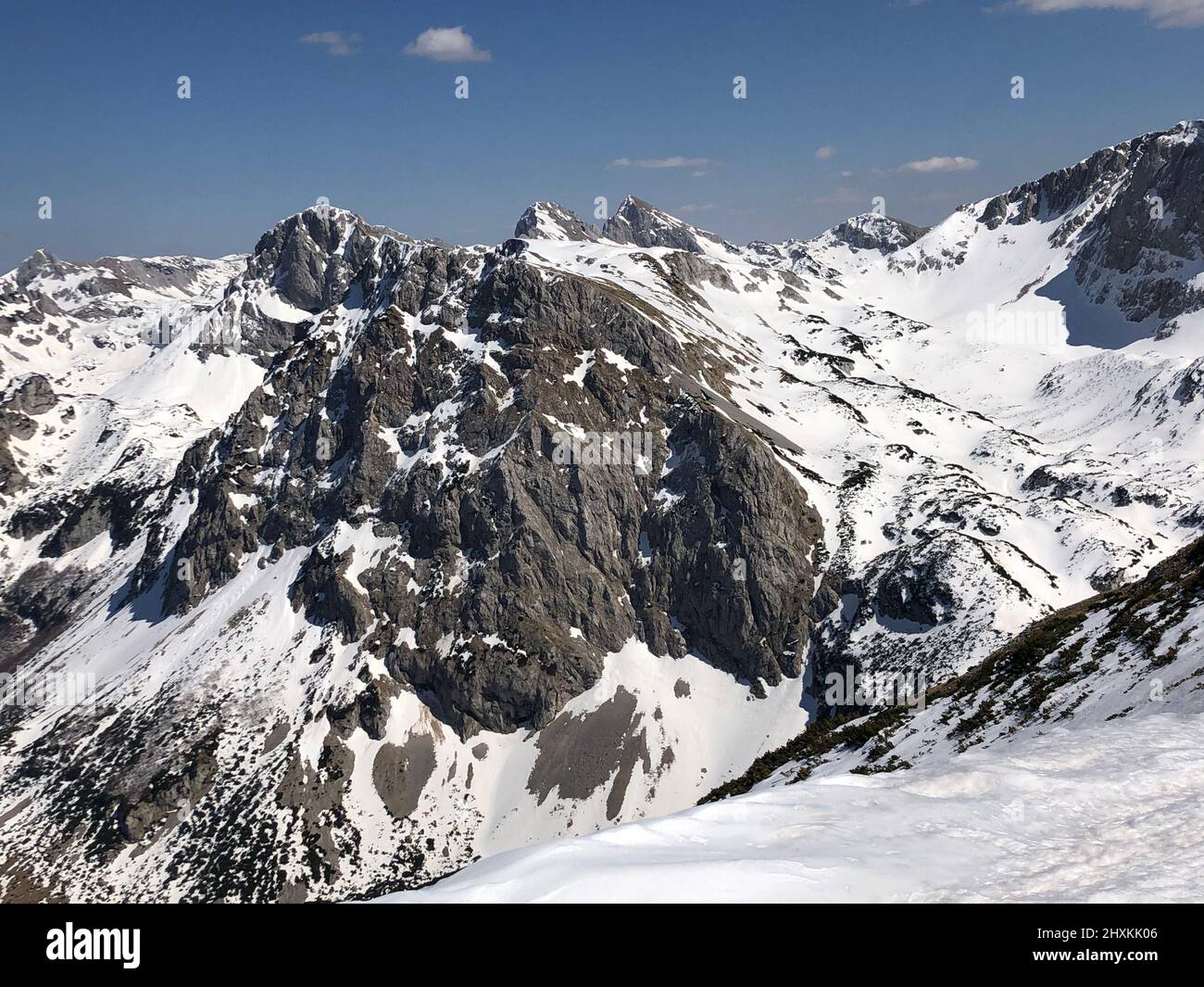 Winter hiking on Volujak mountain, Badnjine peak, Bosnia Stock Photo ...