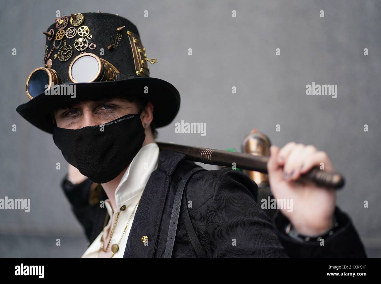 Thomas Moriarty, from Tralee, in Steampunk costume, attends Comic Con ...