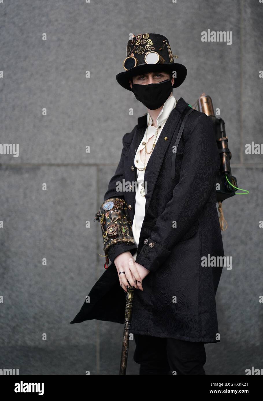 Thomas Moriarty, from Tralee, in Steampunk costume, attends Comic Con ...
