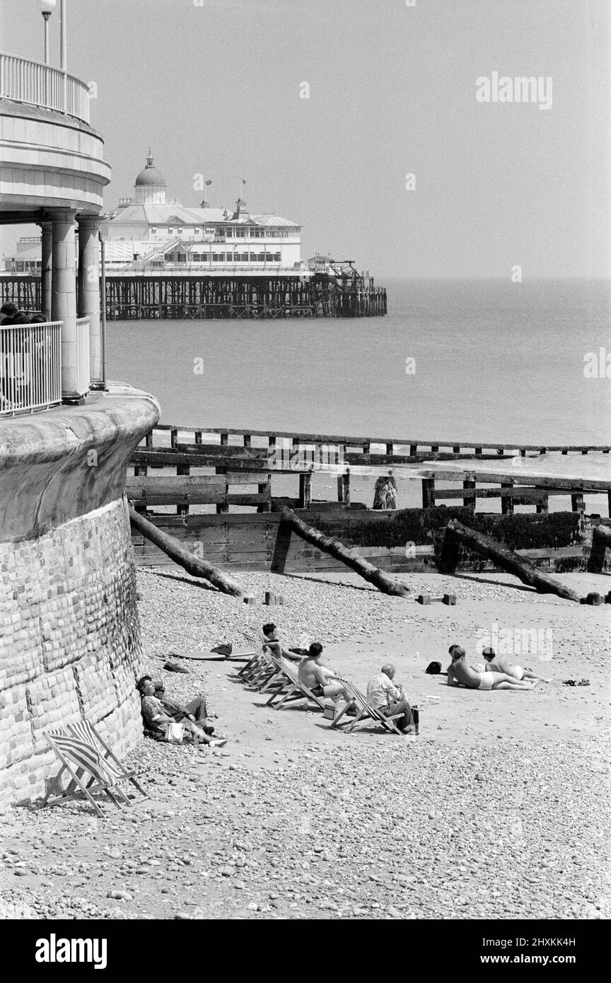 Holidaymakers enjoying themselves at Eastbourne, East Sussex, during ...