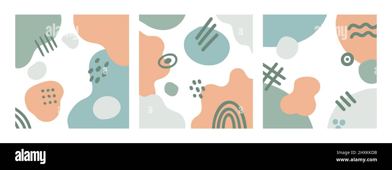 Abstract simple design painting, three pcs, vector Stock Vector Image ...