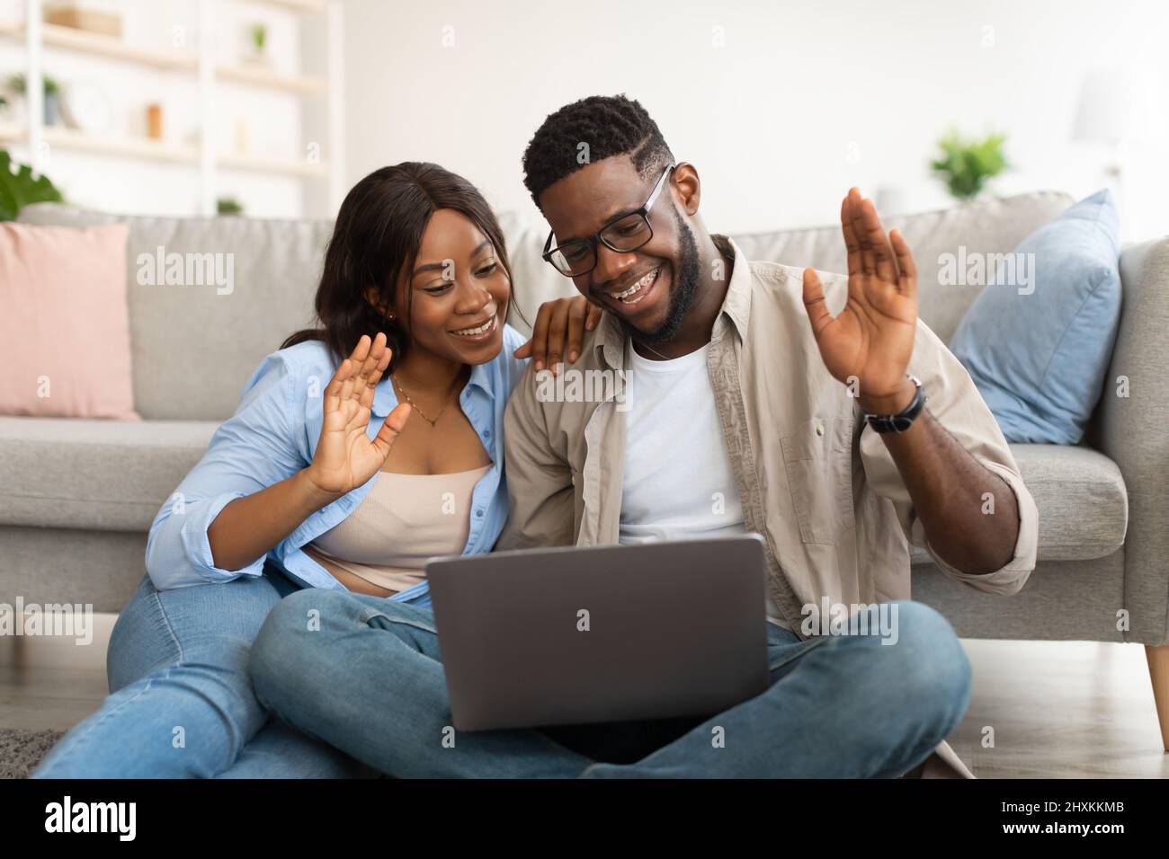 Couple having videocall using hi-res stock photography and images - Alamy