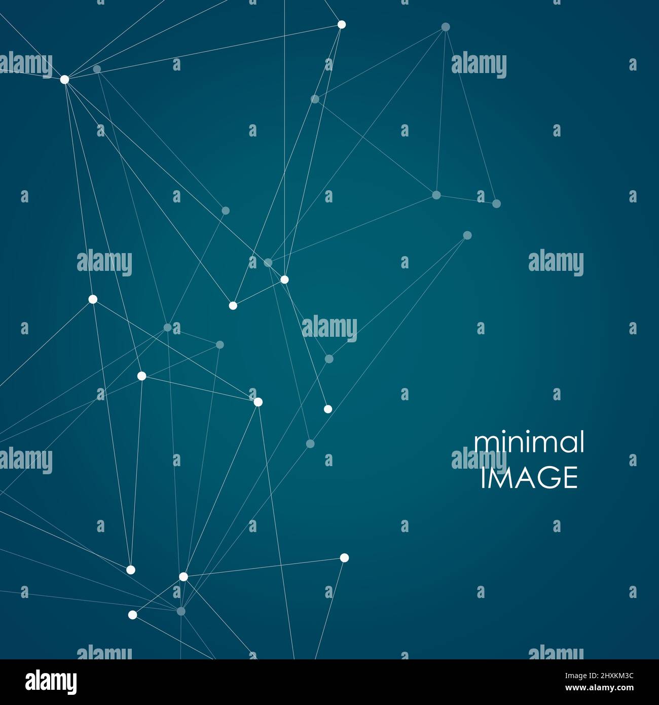 Abstract vector science dark blue background with connecting dots and ...