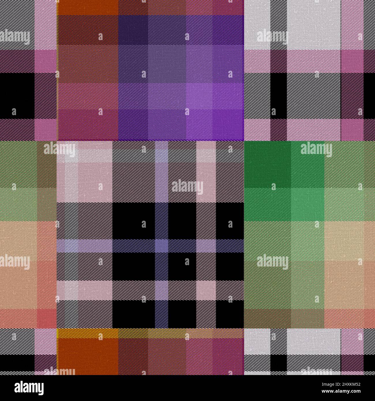 Seamless madras patchwork plaid cotton pattern. Tileable quilting ...
