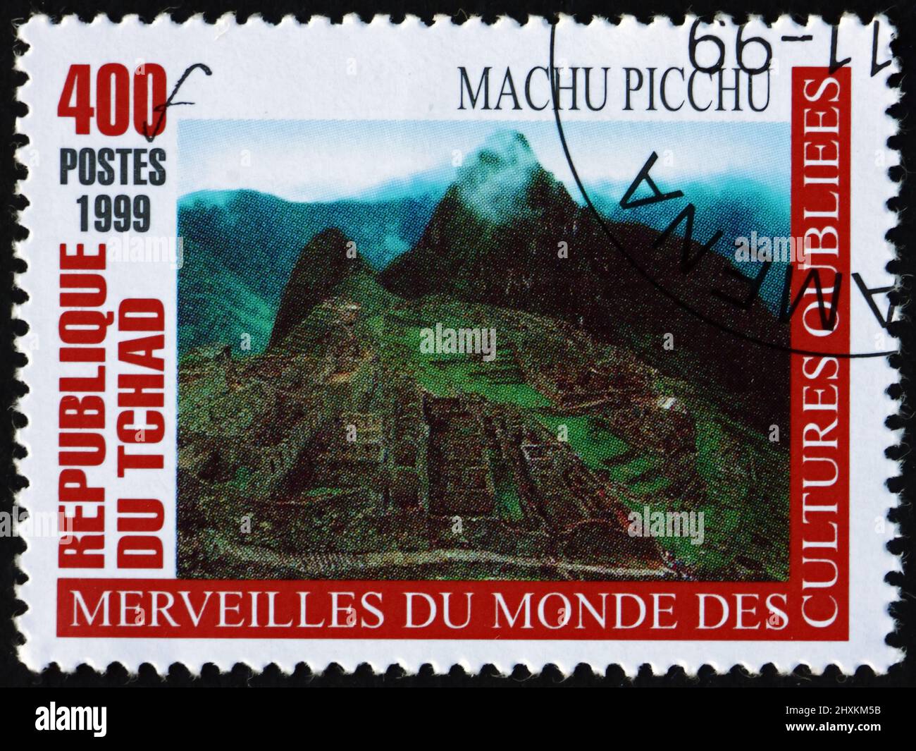 CHAD - CIRCA 1999: a stamp printed in Chad shows Machu Picchu, is a ...