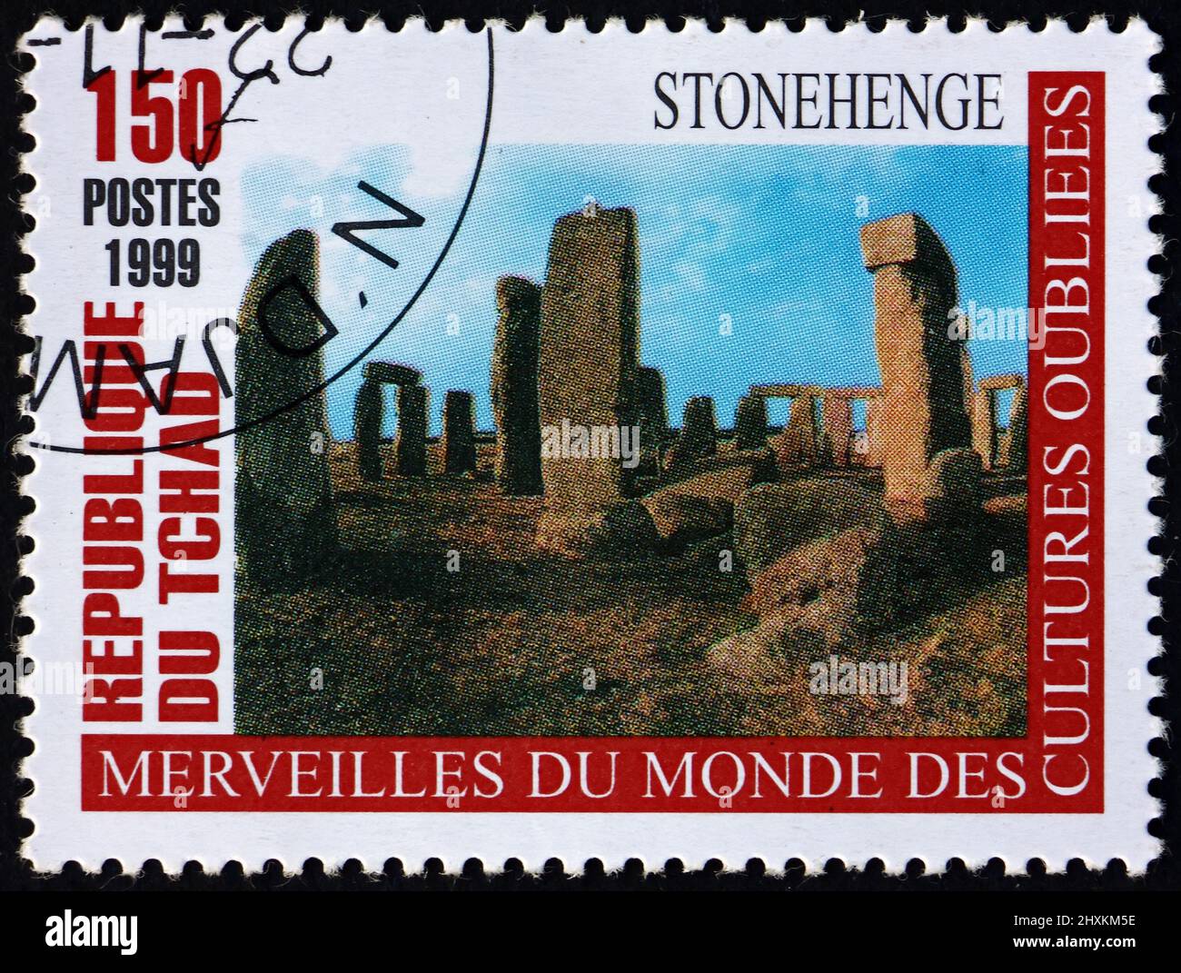 CHAD - CIRCA 1999: a stamp printed in Chad shows Stonehenge, is a ...