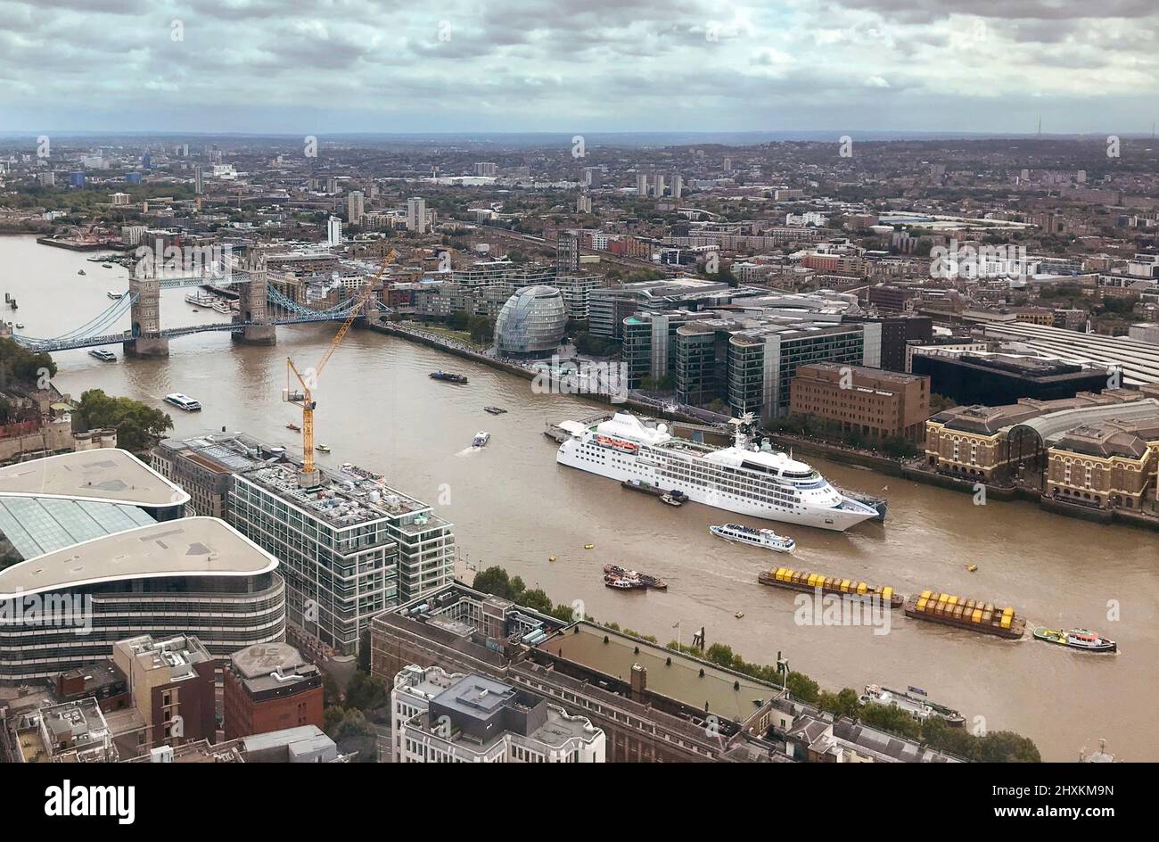 London Skyline Across the River Thames, showing Tower Bridge, the ...