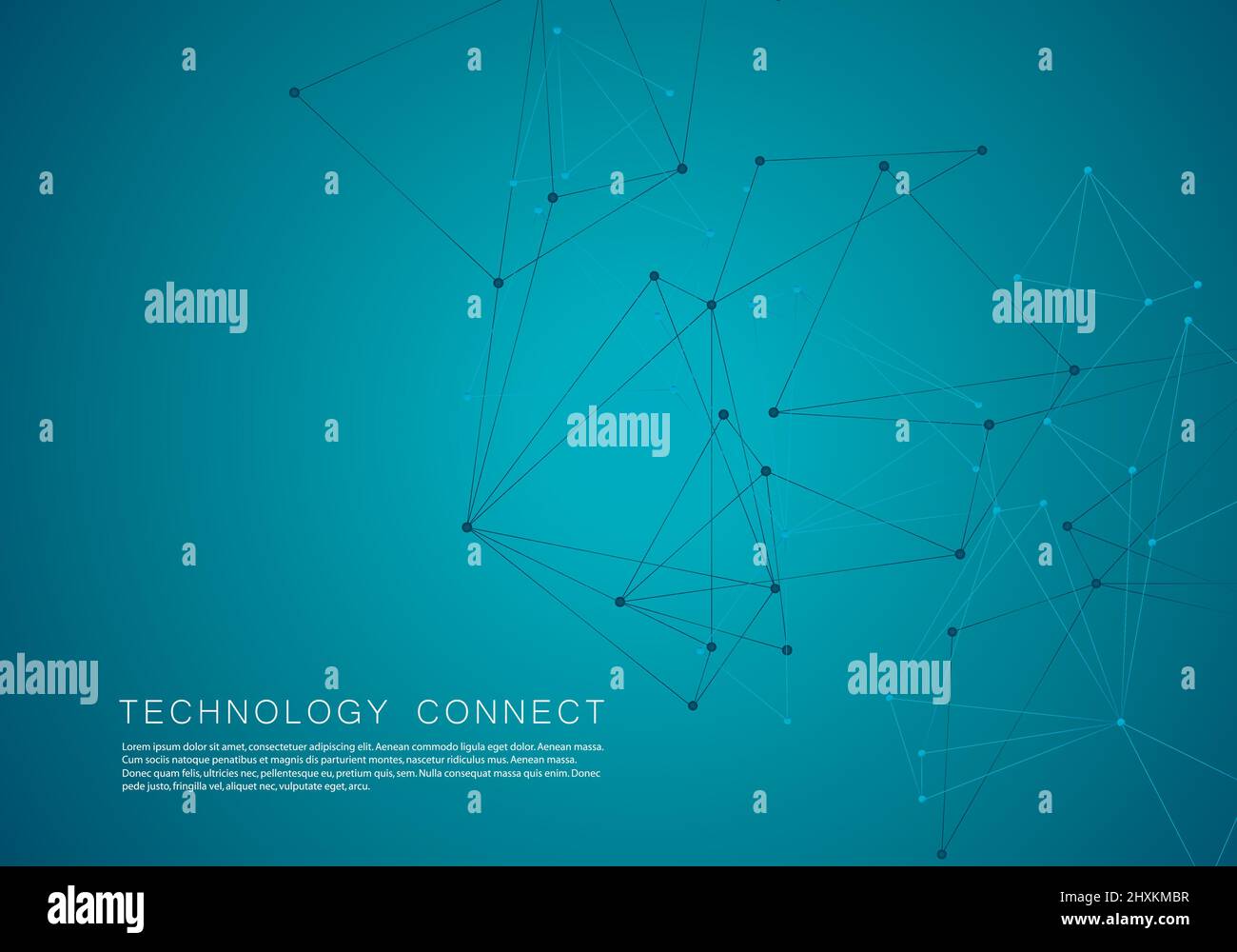 Cover template for science and technology presentation or web with vector connect lines and dots ...