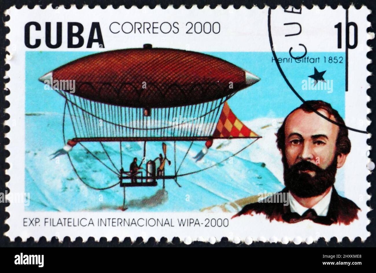 CUBA - CIRCA 2000: a stamp printed in Cuba shows airship of Henri ...