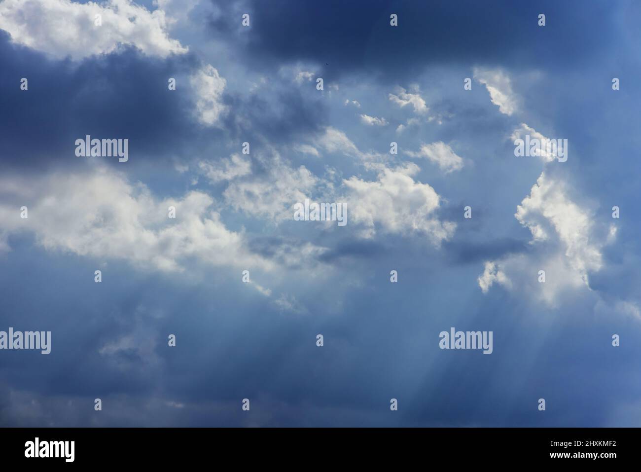 Beautiful landscape with blue sky the moving clouds Stock Photo - Alamy