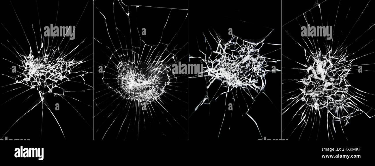 The effect of cracked broken smartphone screen. Cracks in the glass ...