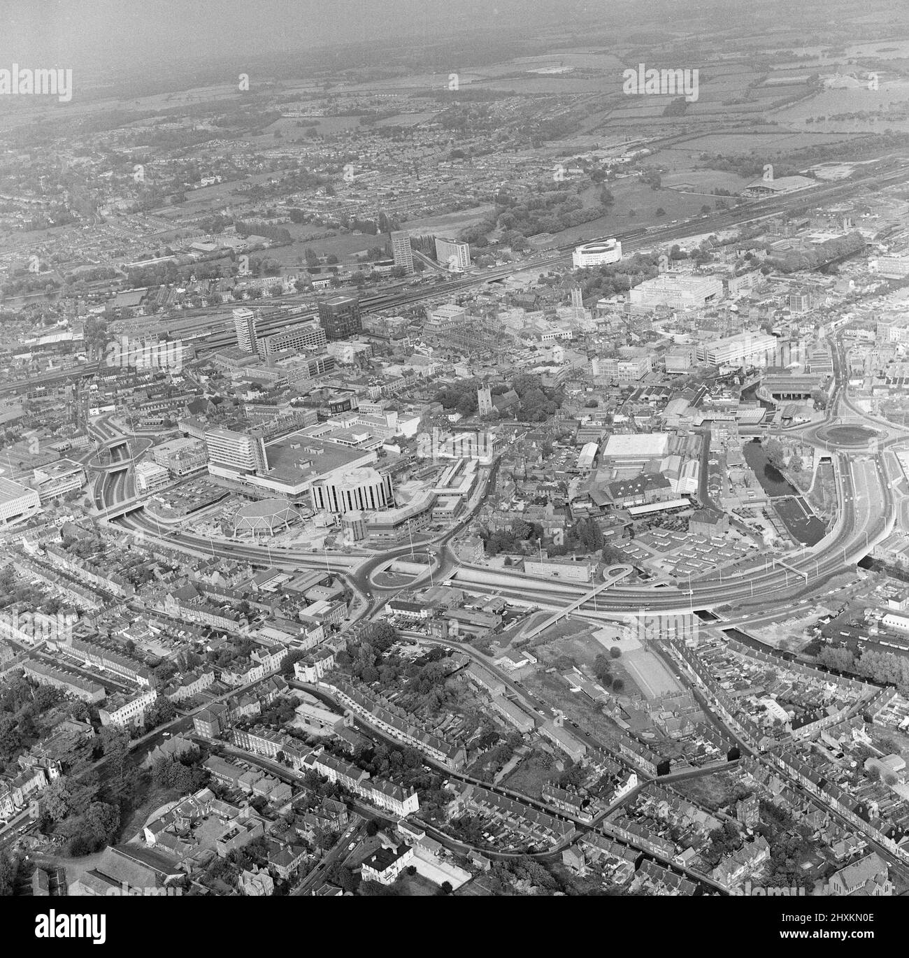 Aerial views of Reading, Berkshire. 26th October 1976 Stock Photo - Alamy