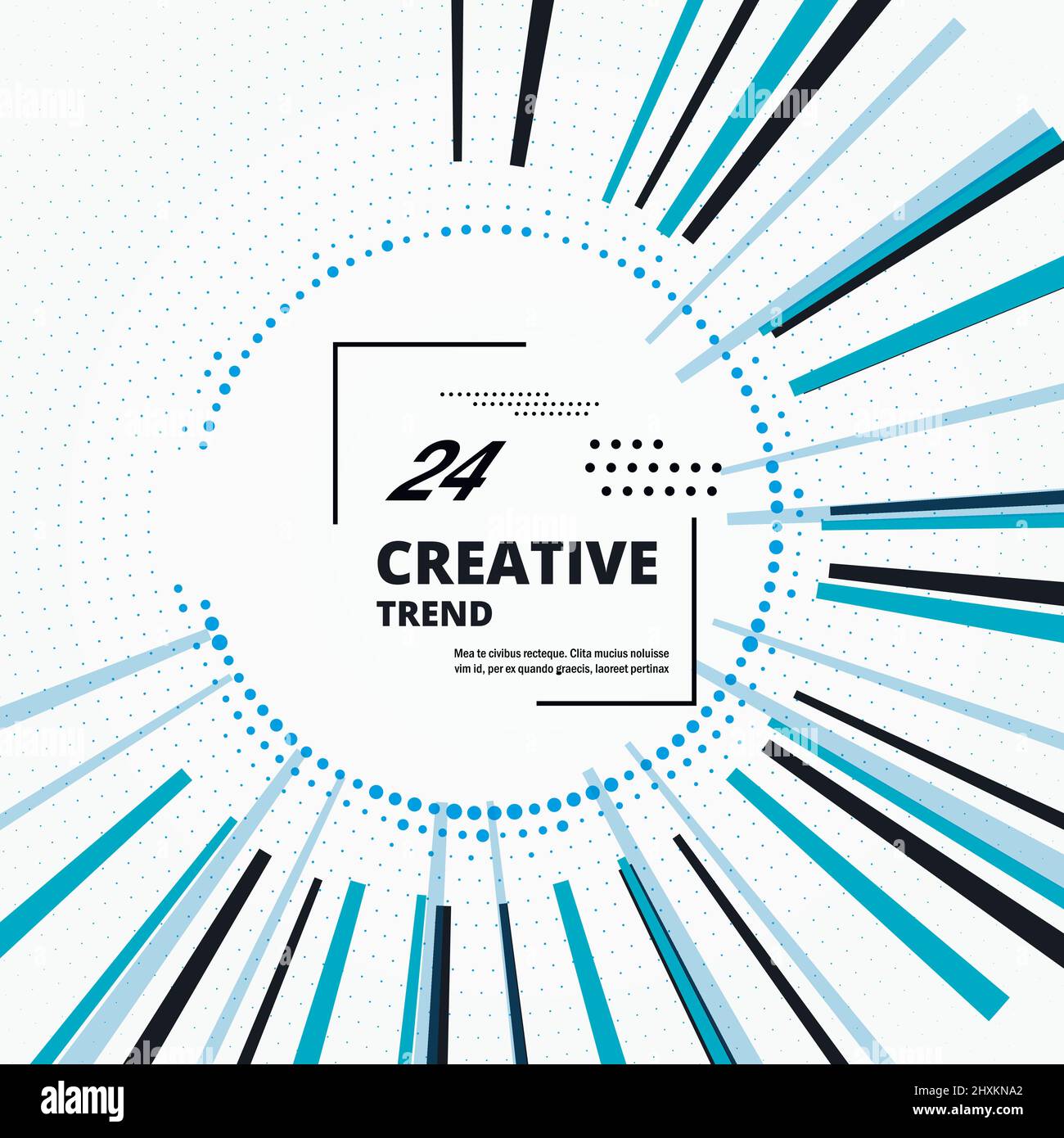 Halftone circles with ray lines design element Stock Vector Image & Art ...