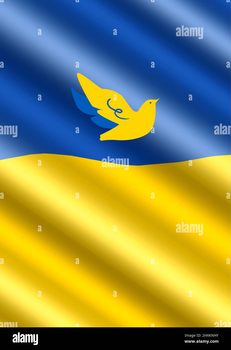 Ukraine flag with dove of peace Stock Photo - Alamy