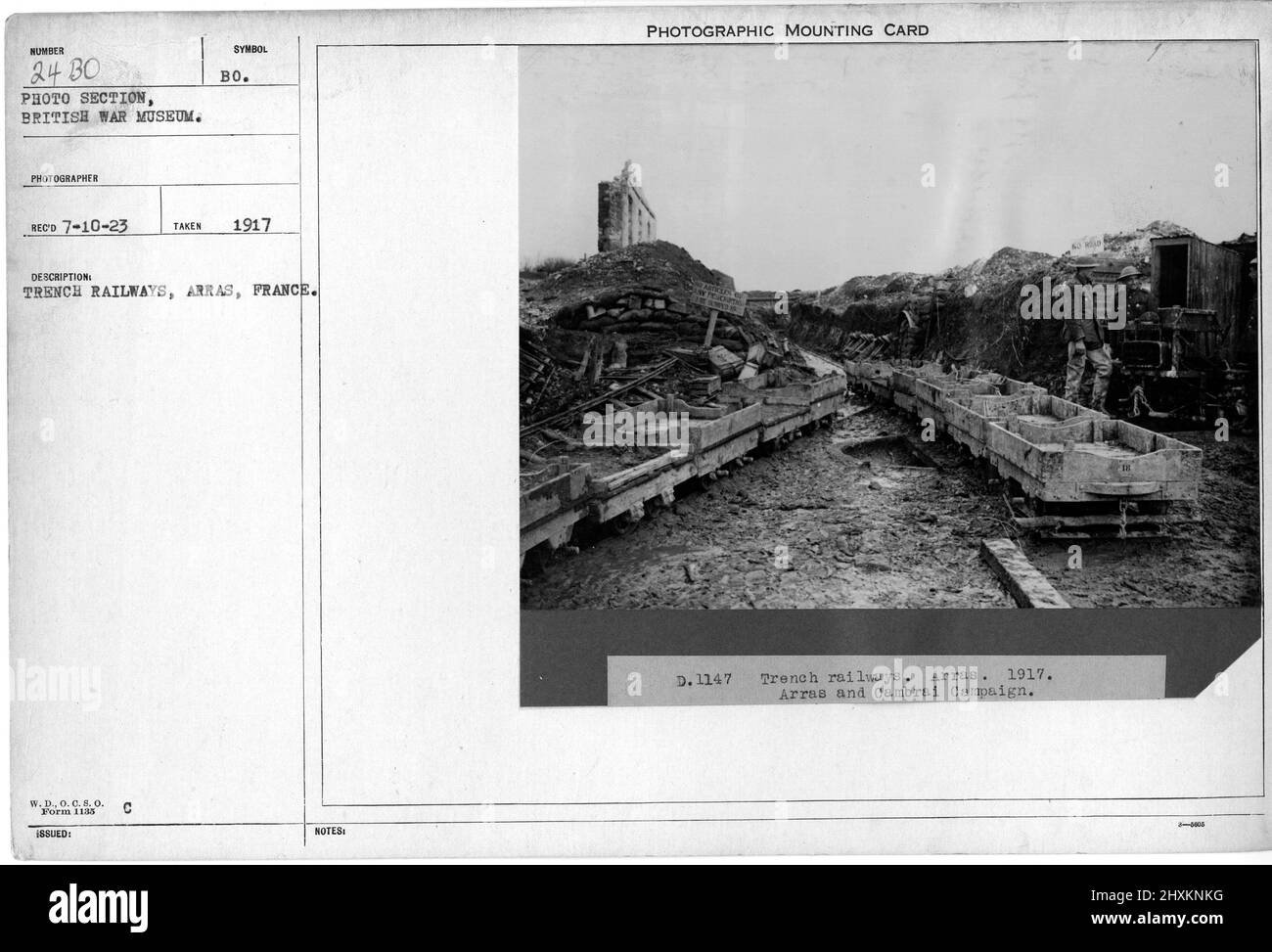 Trench railways, Arras, France. Collection of World War I Photographs ...