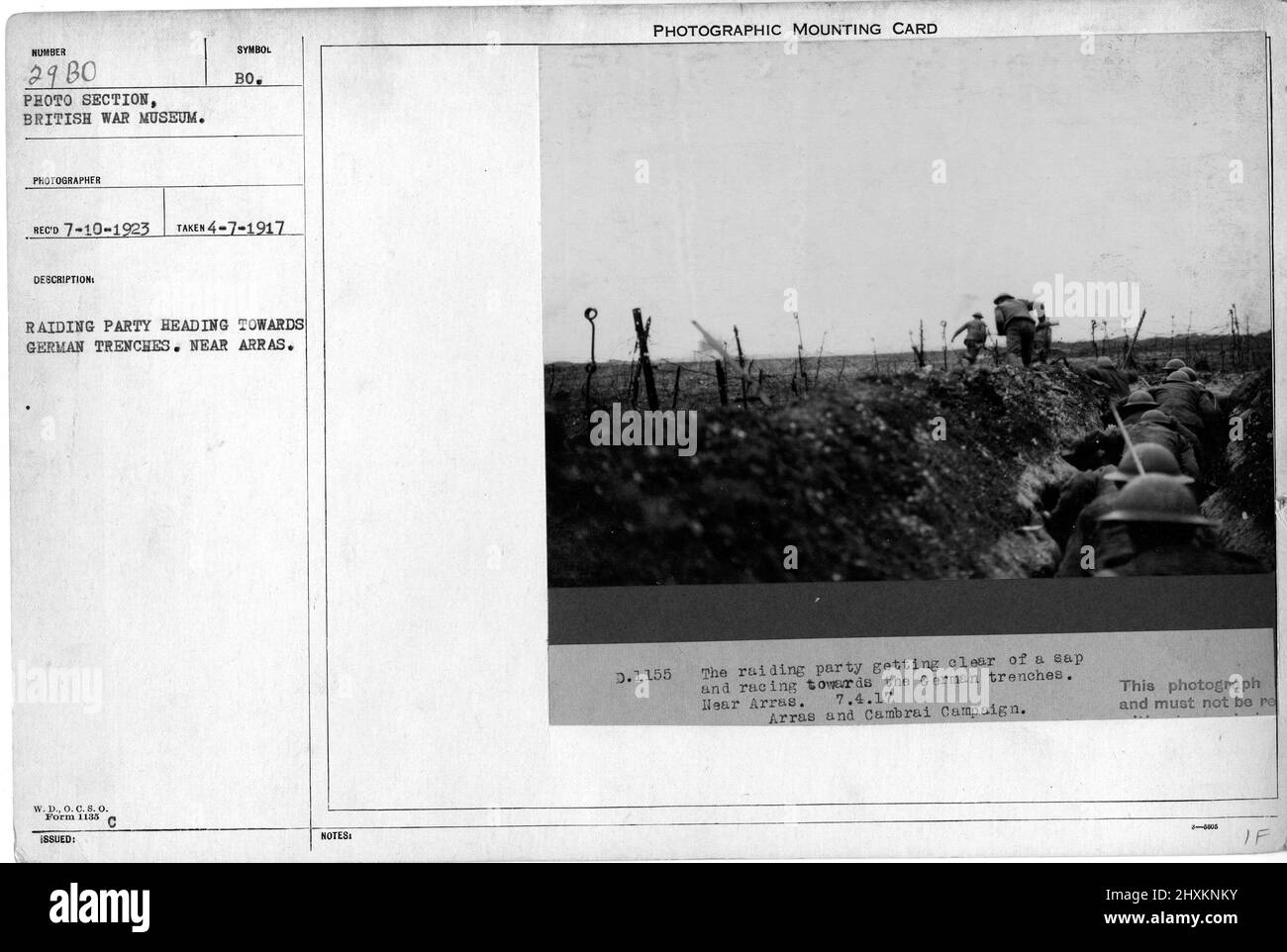 Raiding party heading towards German tranches. Near Arras. Collection ...