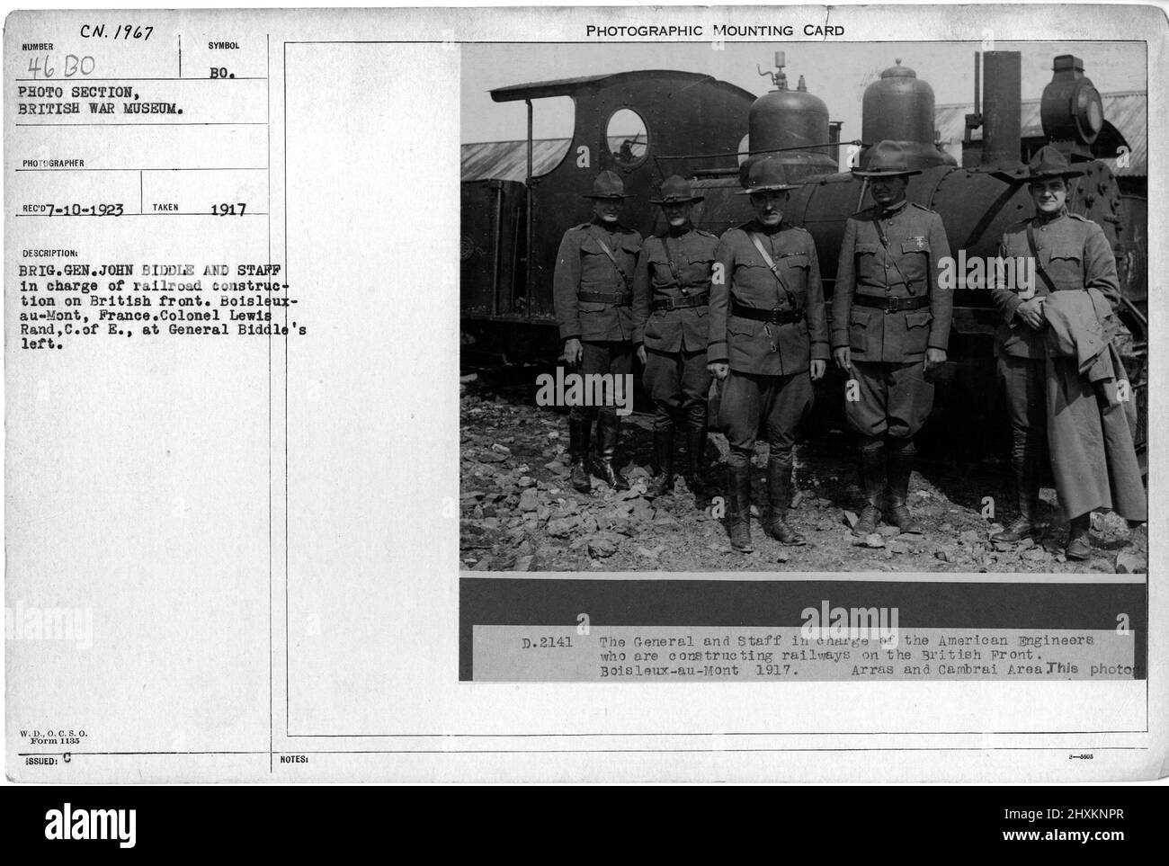 Brig.Gen. John Biddle and staff in charge of railroad construction on ...