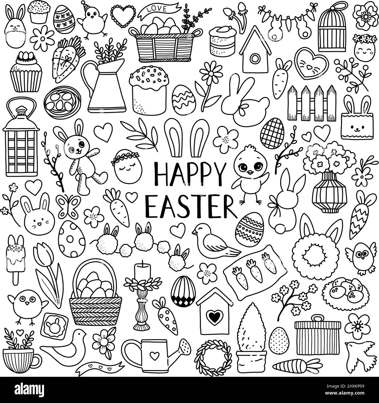 Doodle easter egg cartoon design hi-res stock photography and images ...
