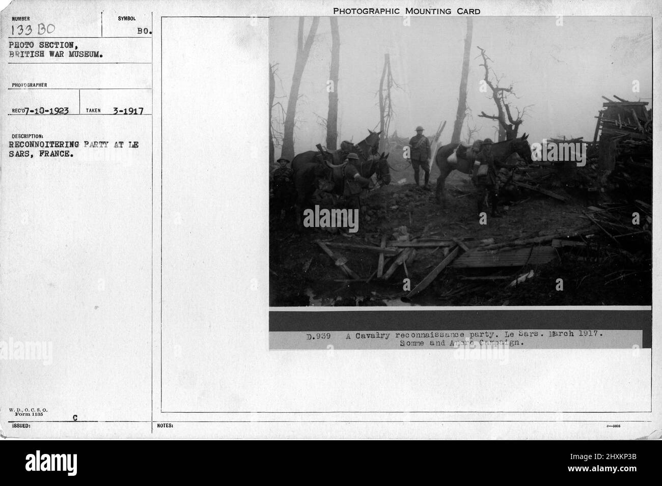 Reconnoitering party at Le Sars, France. Collection of World War I ...
