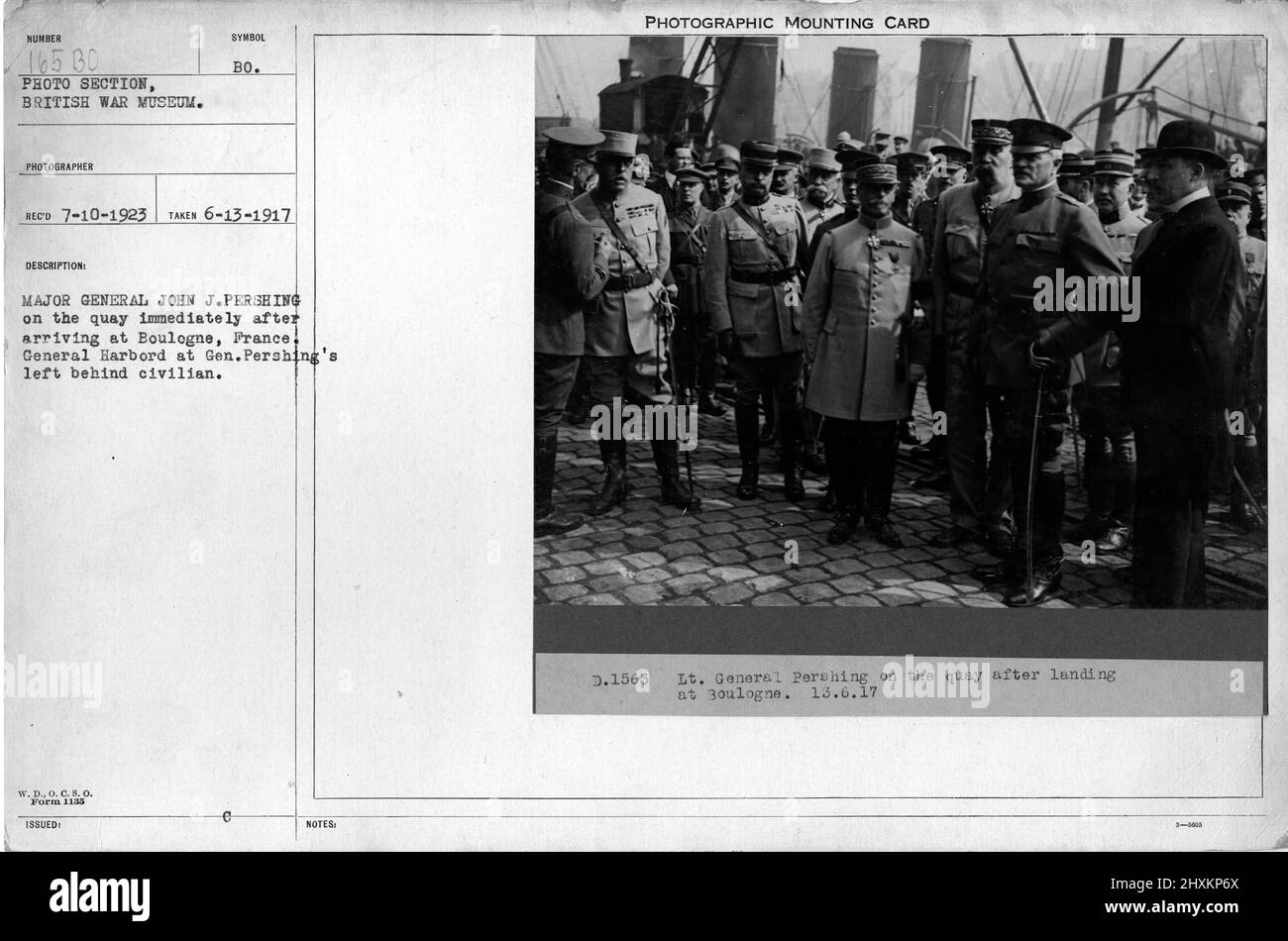 Major General John J. Pershing on the qay immediately after arriving at ...