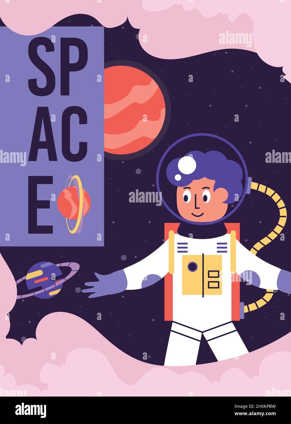 space lettering with astronaut Stock Vector Image & Art - Alamy