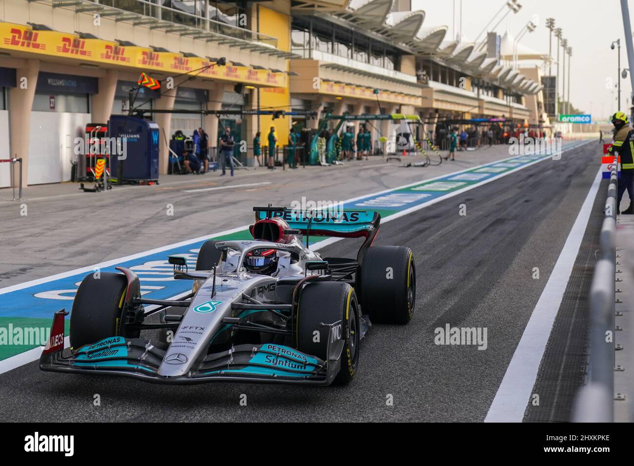 Bahrain International Circuit, Sakhir, Bahrain on 12 March 2022 George ...
