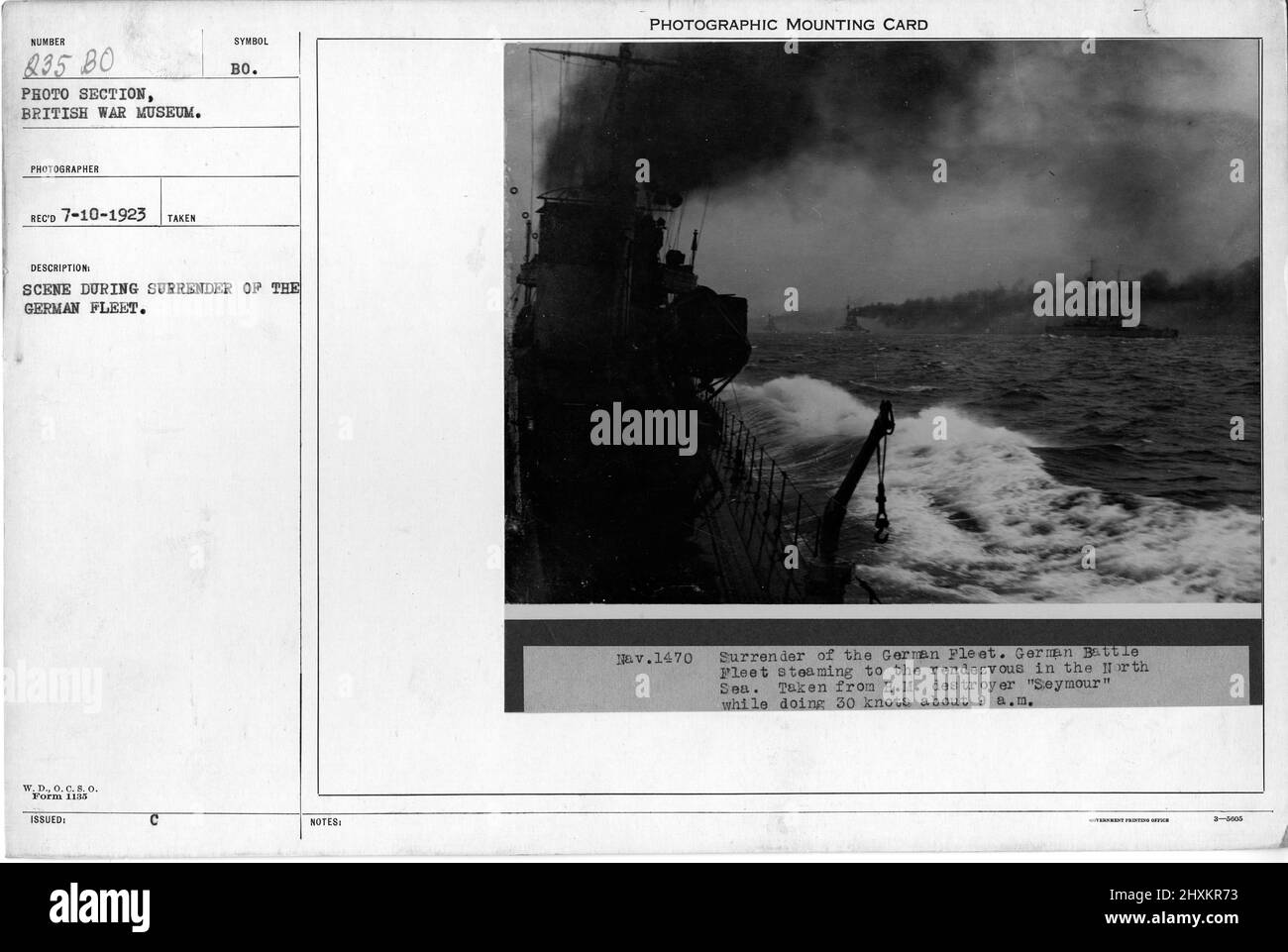 Scene during surrender of the German fleet. Collection of World War I ...