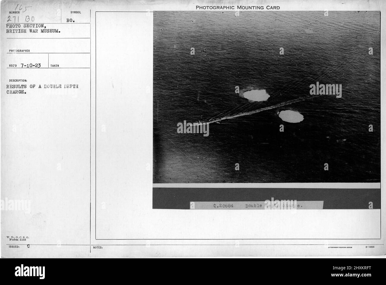 Result of a double depth charge. Collection of World War I Photographs ...