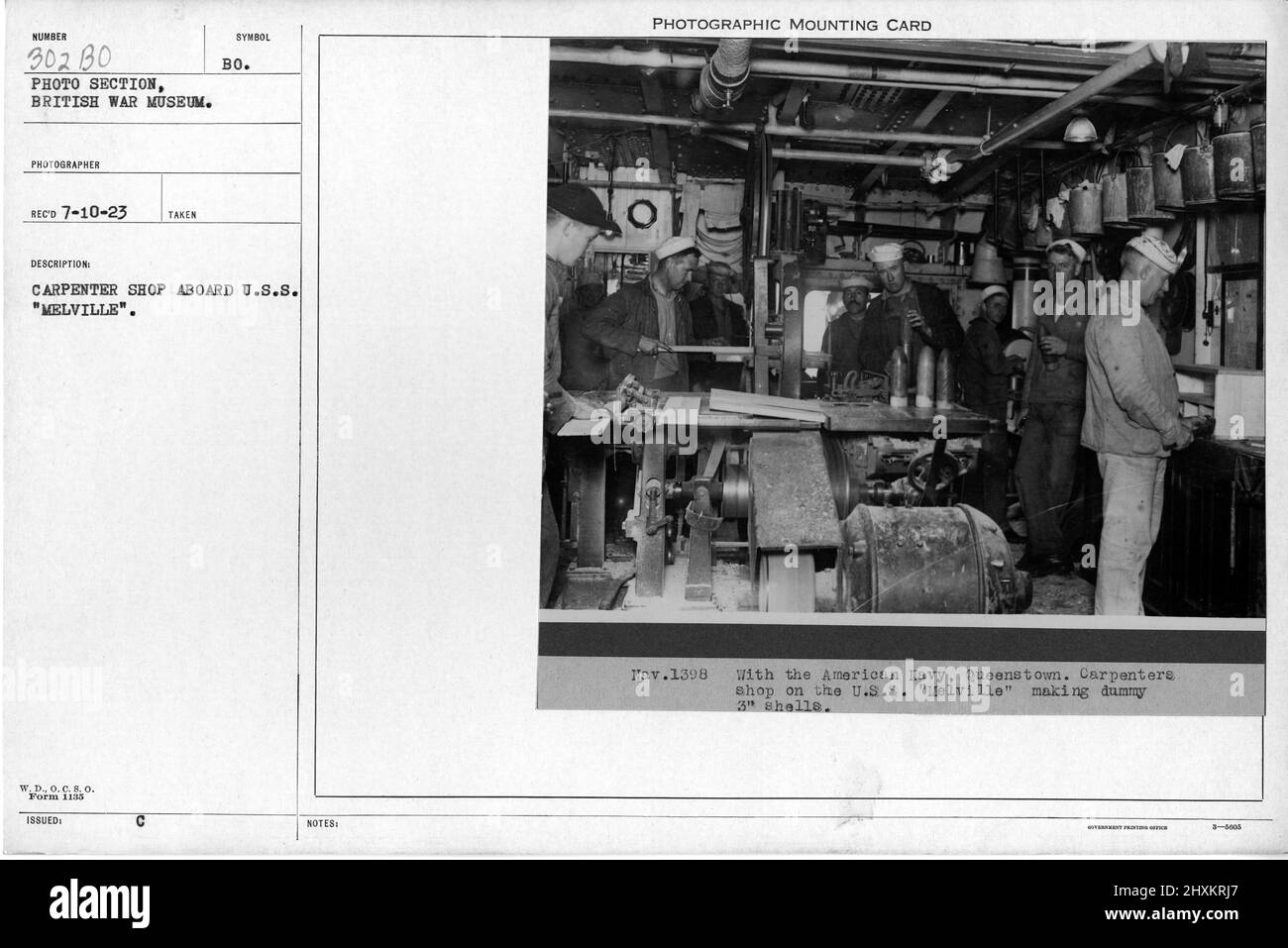 Carpenter Shop Aboard U.S.S. "Melville." Collection of World War I ...