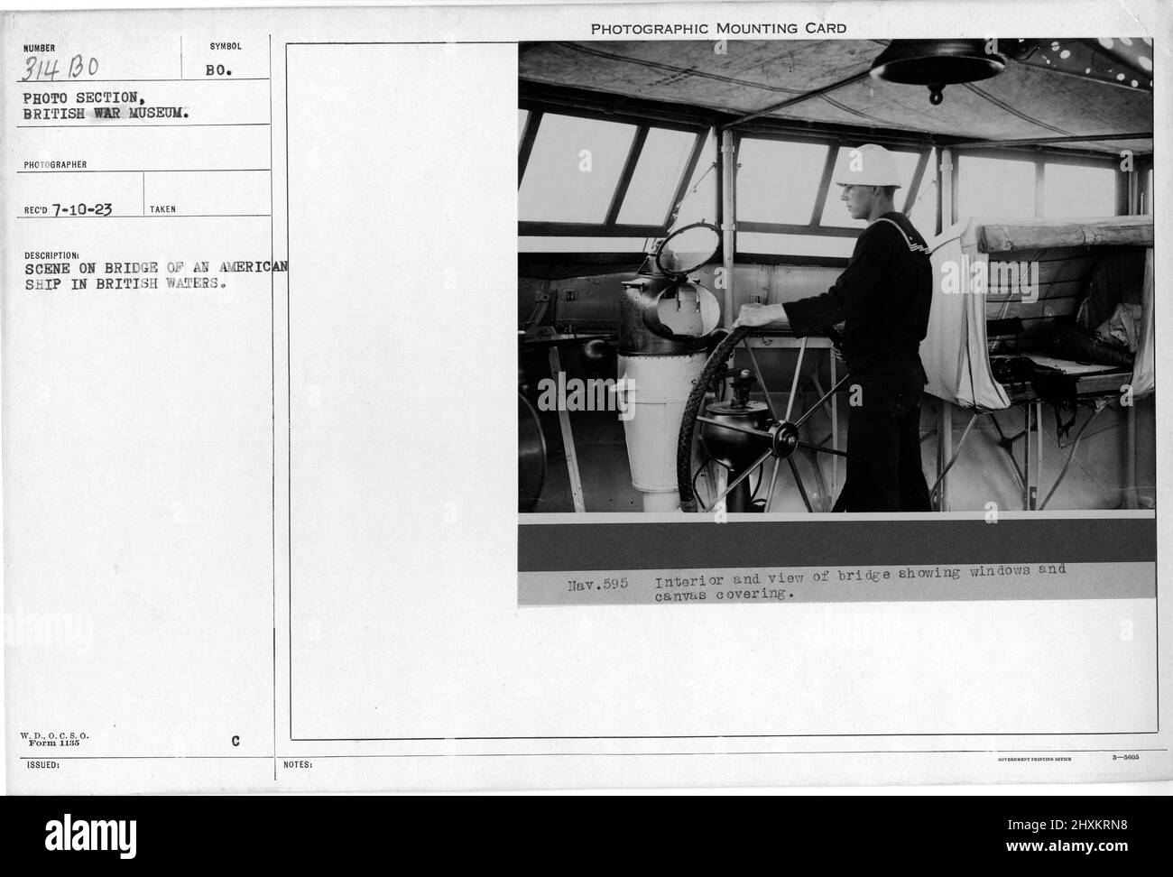 Scene on bridge of an American Ship in British waters. Collection of ...