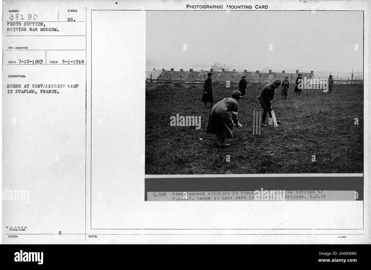 Scene at Convalescent Camp in Etaples, France; 5/1/1918. Collection of ...