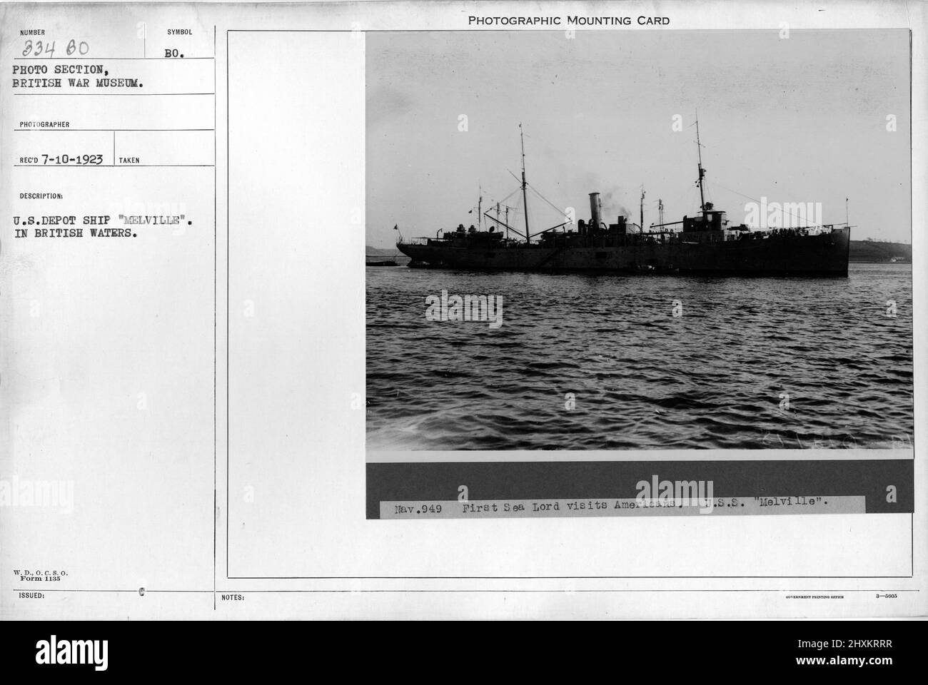 U.S. Depot Ship "Melville". In British waters. Collection of World War ...