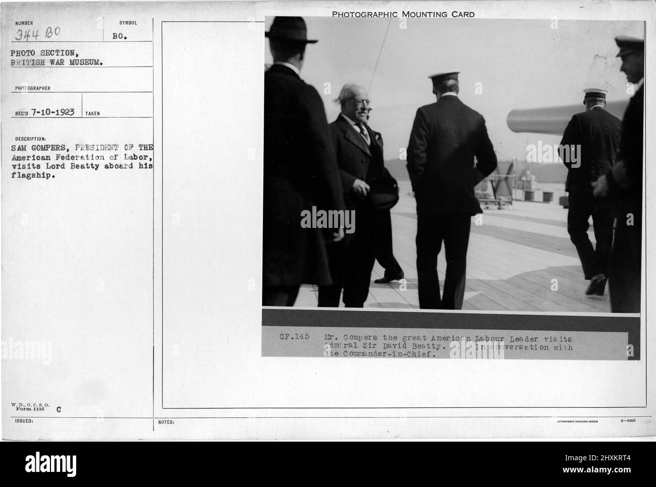 Sam Gompers, President of the American Federation of Labor, visits Lord ...