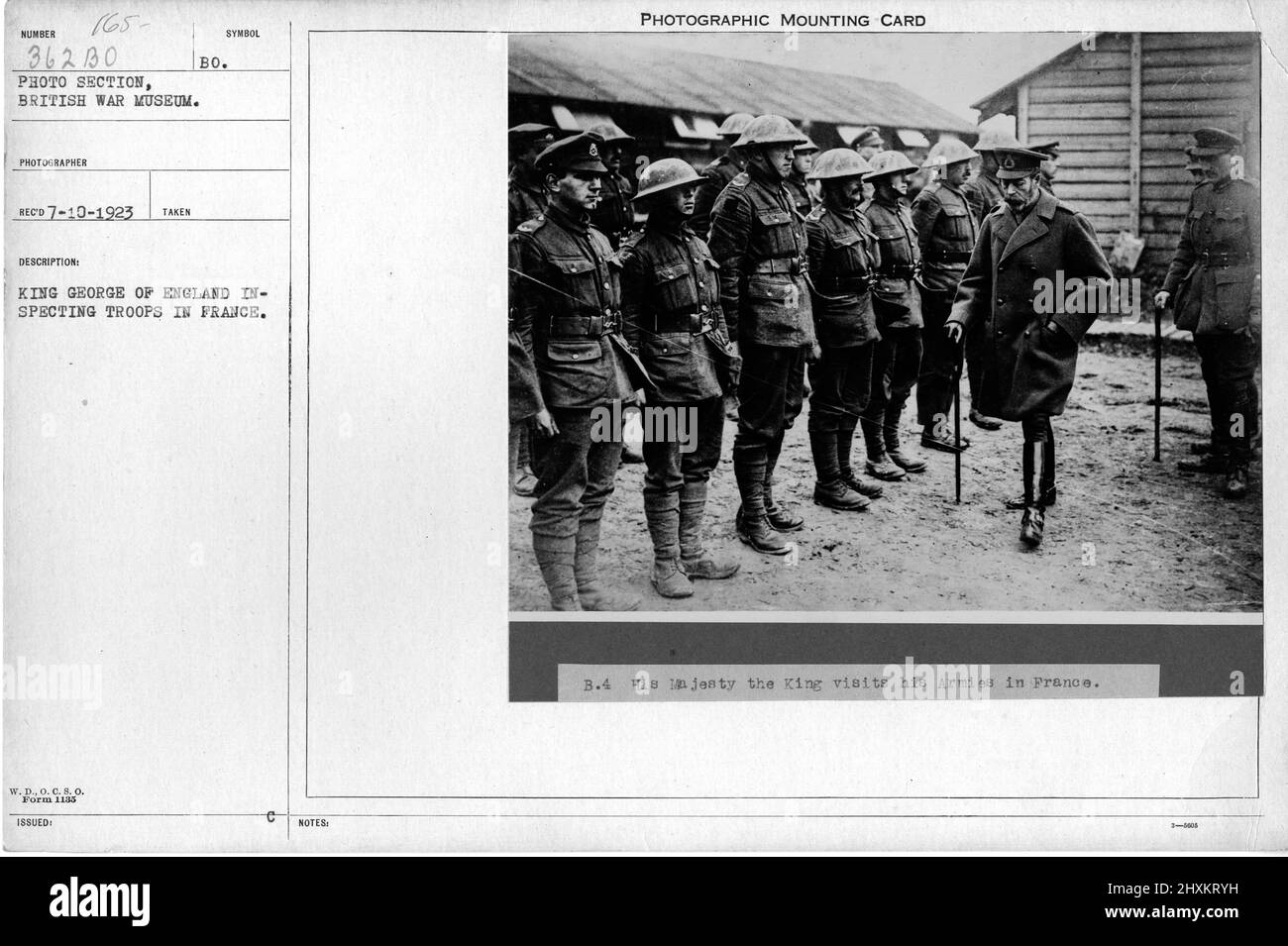 King George of England inspecting troops in France. Collection of World ...