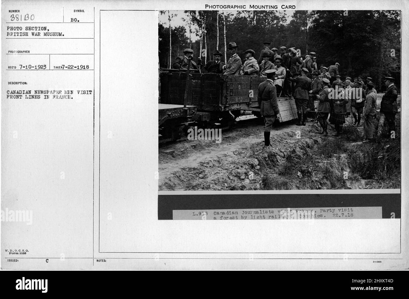 Canadian newspaper men visit front lines in France; 7/2/1918 ...
