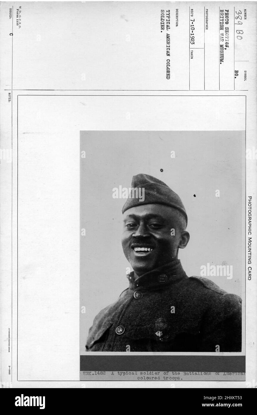 Typical American colored soldier. Collection of World War I Photographs ...