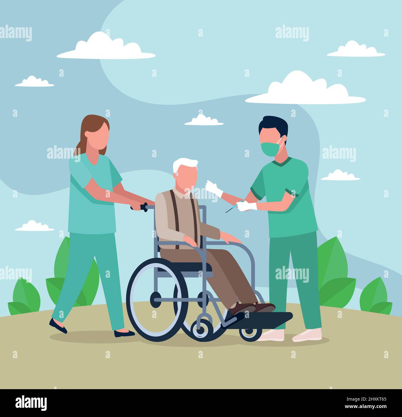 old man with geriatric medics Stock Vector Image & Art - Alamy