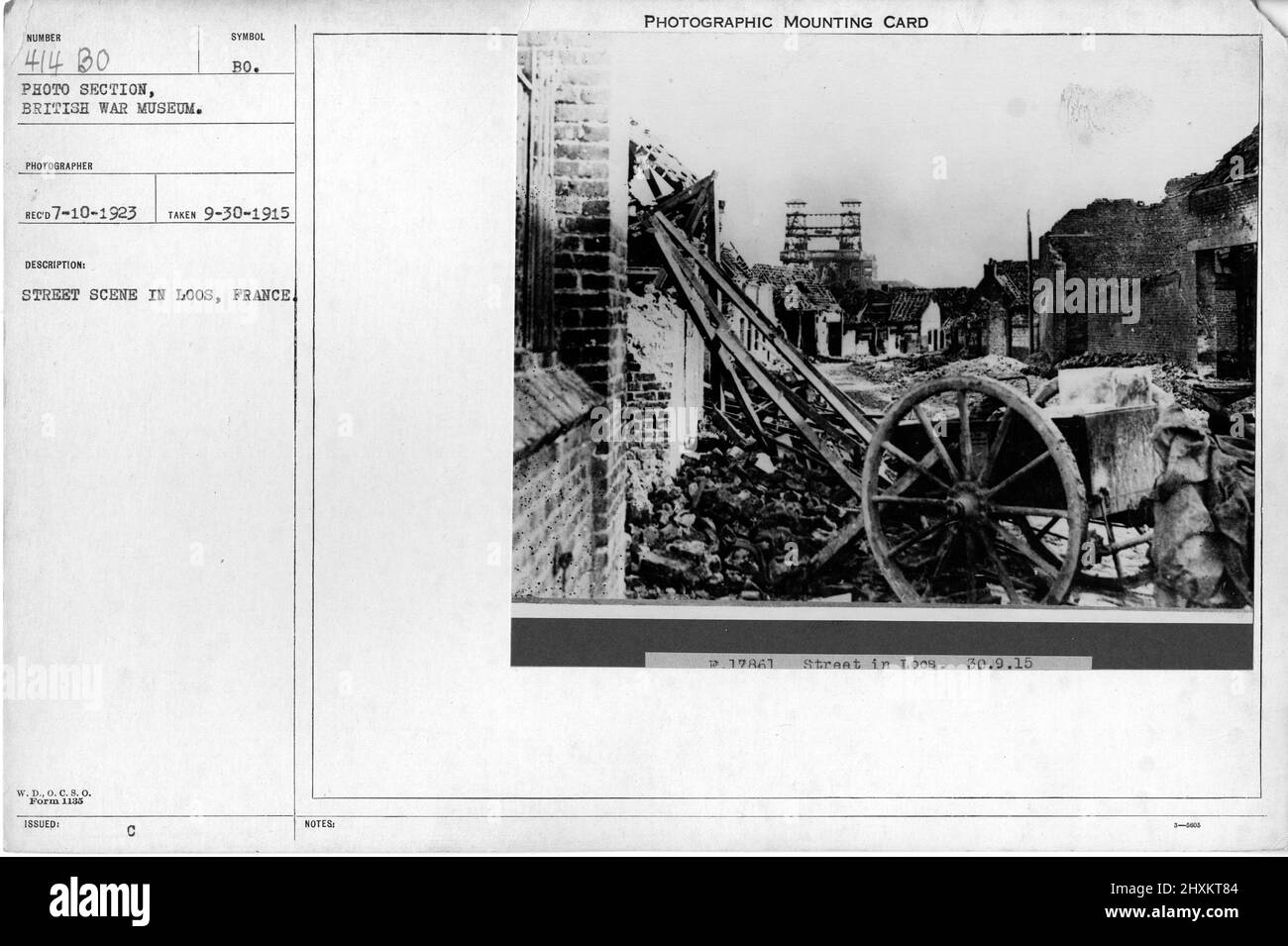 Street scene in Loos, France; 9/30/1915. Collection of World War I ...