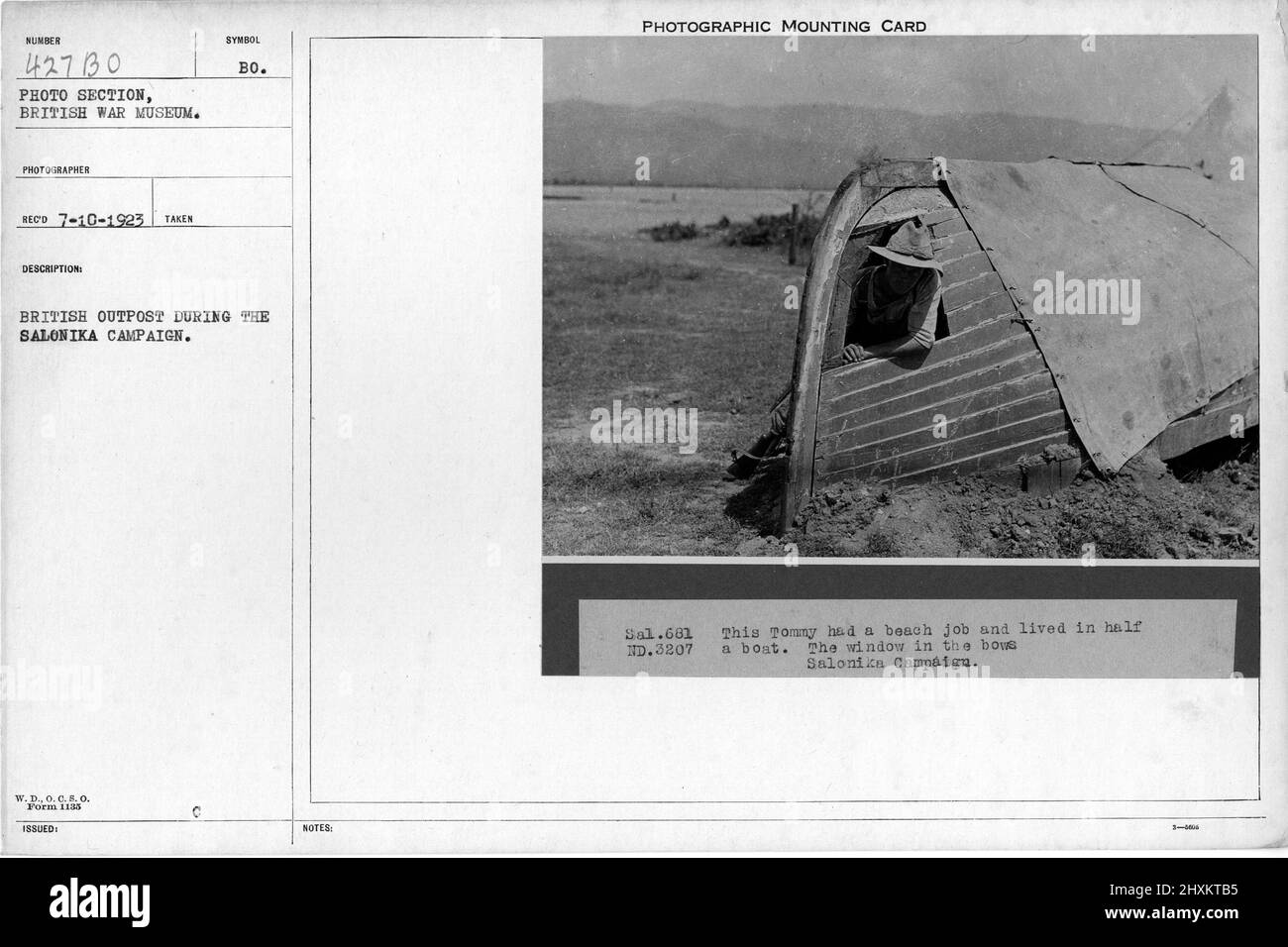British outpost during the Salonika Campaign. Collection of World War I ...