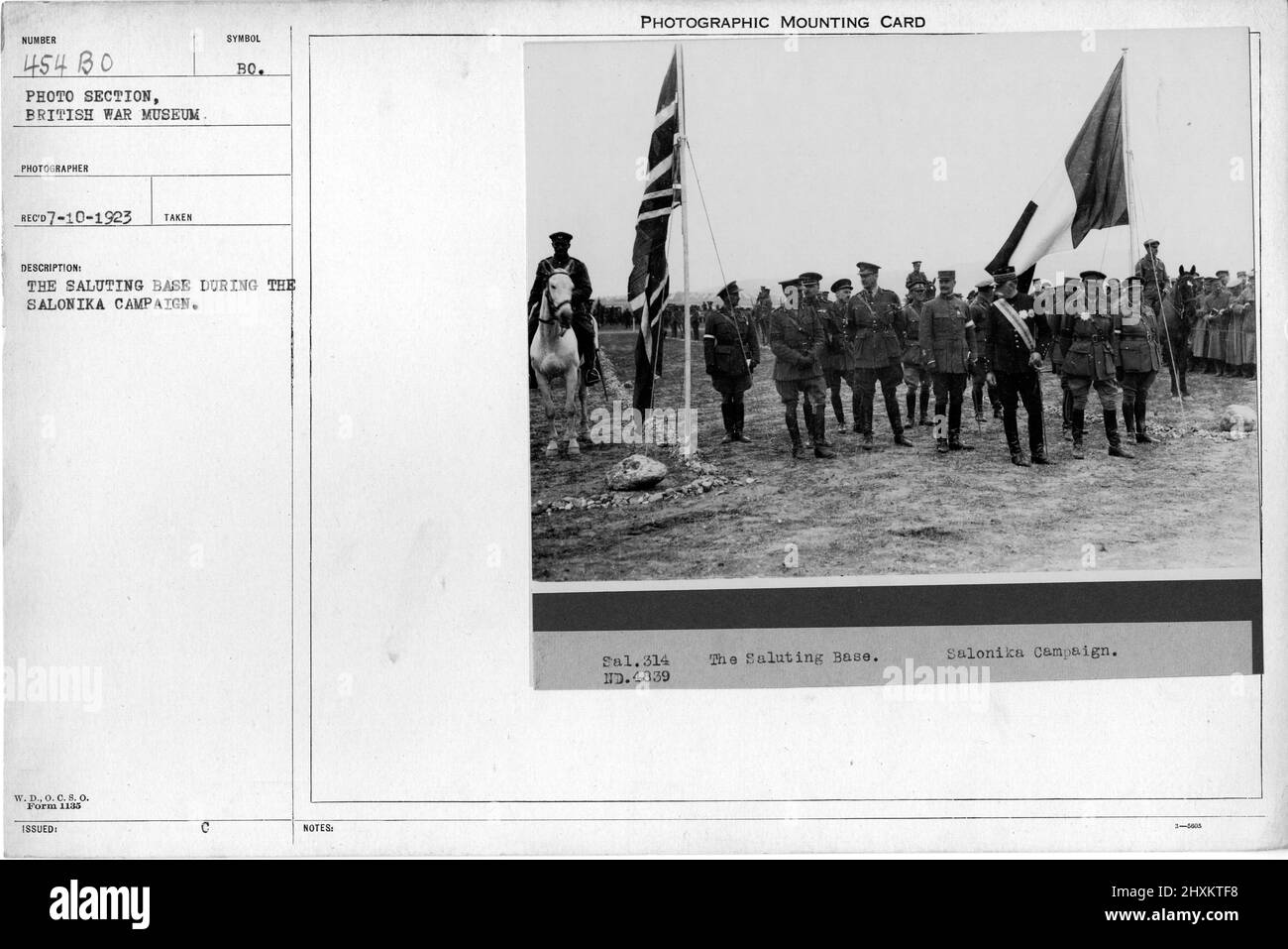 The saluting base during the Salonika Campaign. Collection of World War ...